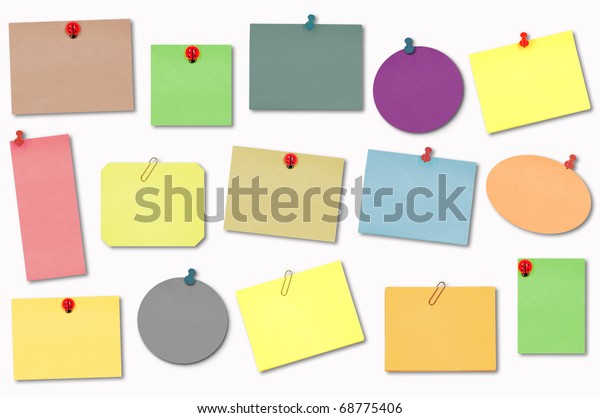 Colored Notes On White Background Stock Photo 68775406 | Shutterstock