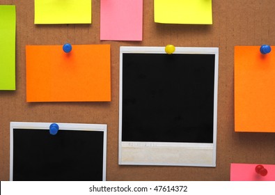 Bulletin Board Photos Paper Notes Vector Stock Vector (Royalty Free ...