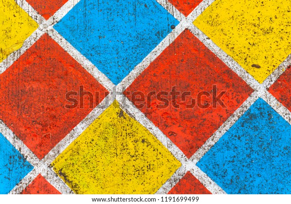 Colorful Grid Pattern Wall Background Texture Stock Photo 1191699499 ...