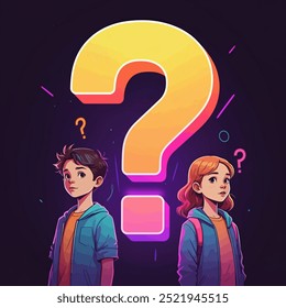 Large Graphical Question Mark Boy Girl AI-generated image 2521945993 ...