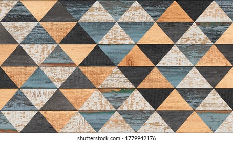 Colorful Wall Triangle Pattern Made Painted Stock Photo 1779942176 ...