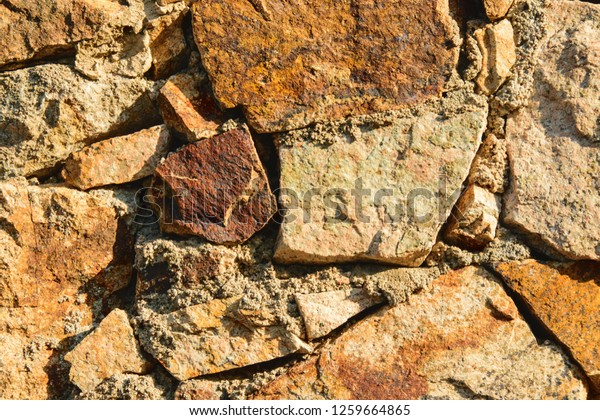 Coloured Stone Wall Texture Background Material Stock Photo 1259664865 ...