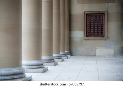 Columns Stonework Featuring Grilled Window Stock Photo 57035737 ...