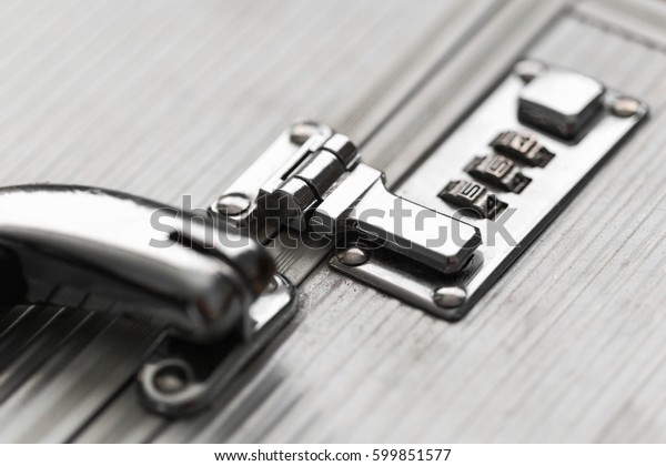 Combination Lock Handle Silver Colored Suitcase Stock Photo 599851577 ...