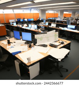 Indoor Photo Call Center Cubicle Employees AI-generated image ...