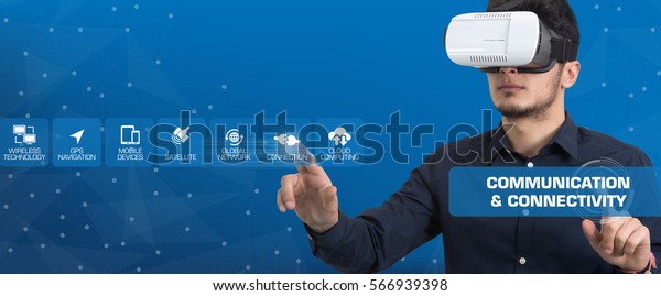 Communication Connectivity Concept Icon Set Stock Photo 566939398 ...