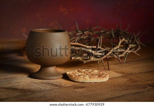 Communion Table Bread Cup Wine Crown Stock Photo 677930929 | Shutterstock