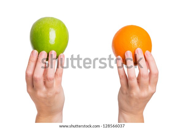 Compare Apples Oranges Stock Photo (Edit Now) 128566037