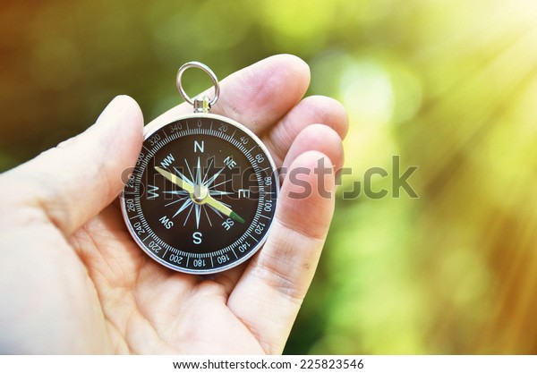 Compass Hand Stock Photo (Edit Now) 225823546