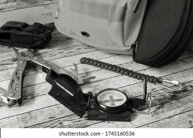 Compass Multitool Backpack Hike Stock Photo 1745160536 | Shutterstock