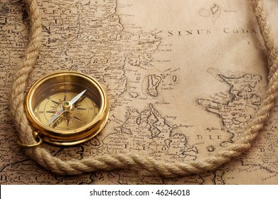 Old Compass On Vintage Map 18 Stock Photo (Edit Now) 60871762