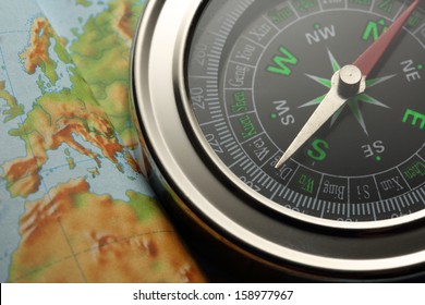 Compass On Earth Map Background Stock Photo 158977967 | Shutterstock