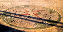 Wind rose or old, vintage compass heraldic icons, an Arts ...