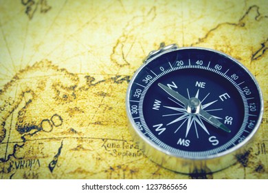 Compass On Map Stock Photo 1237865656 | Shutterstock