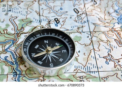 Compass On Map Navigation Tools Avoid Stock Photo 653204293 | Shutterstock