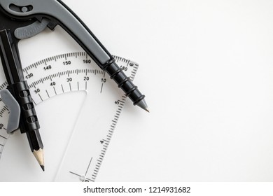 Compass Protractor Math Engineers Architects Stock Photo 1214931676 ...