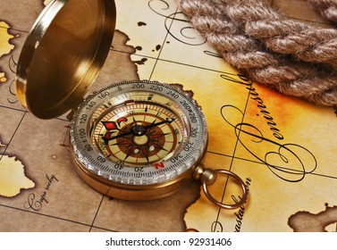 Compass Rope On Map Stock Photo 92931406 | Shutterstock