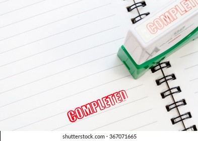 Completed Stamp On Open Note Book Stock Photo 367071665 | Shutterstock