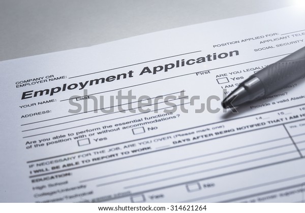 Completing Job Application Form Focus On Stock Photo 314621264 ...