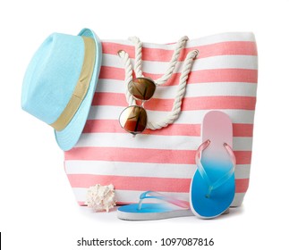 Composition Beach Objects On White Background Stock Photo 1097087816 ...