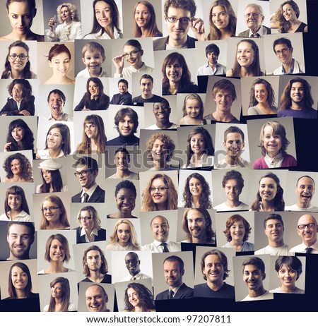 Composition Different People Smiling Stockfoto (Jetzt bearbeiten ...