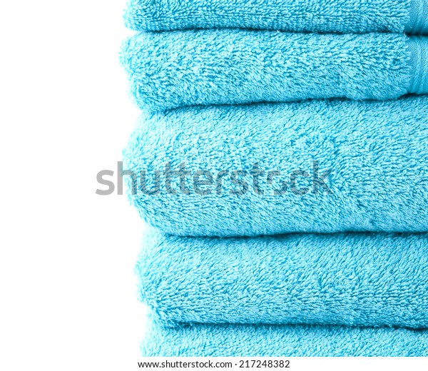 Composition Multiple Blue Terry Cloth Bath Stock Photo 217248382 ...
