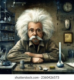 Detailed Realistic Portrait Albert Einstein Deep AI 생성 이미지 2360425199 ...