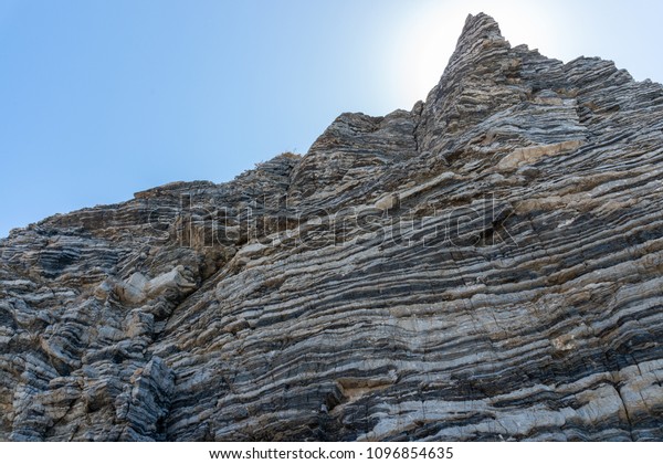 Compressed Rock Layers Formation Various Colors Stock Photo 1096854635 ...