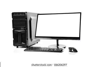 Old Desktop Computer Blank White Screen: ภาพประกอบสต็อก 785624047 ...