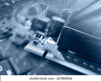 Computer Background Electronic Device Map Digits Stock Photo 267804056 ...