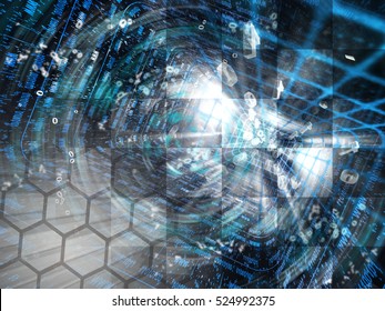 Computer Background Tunnel Digits Stock Photo 524992375 | Shutterstock