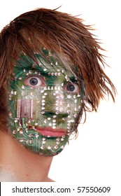 Computer Chip Design Embedded On Young Foto Stok 57550609 | Shutterstock