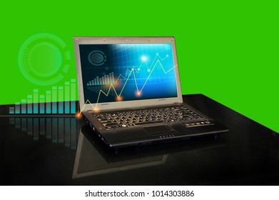 Computer Data Graphic Green Screen Background Stock Photo 1014303886 ...