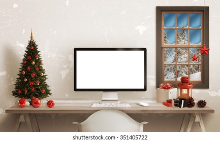22,892 Computer screen christmas Images, Stock Photos & Vectors ...