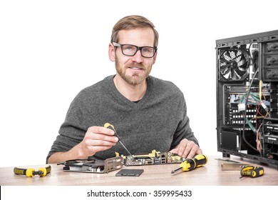 Computer Engineer Isolated On White Background Stock Photo 359995433 ...