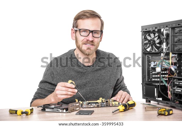 Computer Engineer Isolated On White Background Stock Photo 359995433 ...