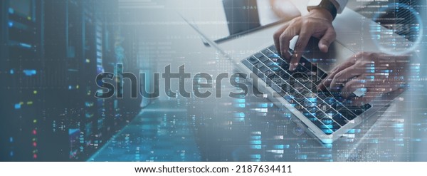 Computer Engineer Working On Laptop Computer Stock Photo 2187634411 ...