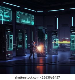 Futuristic Computer Mainframe Photorealistic Steeped Gothpunk AI ...