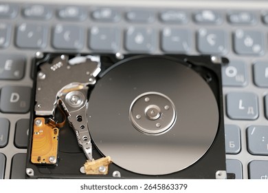 Free Stock Photo of Inside view of an open computer hard disk drive ...