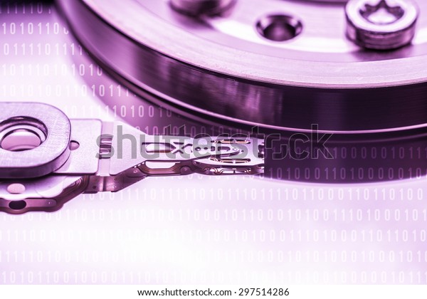 Computer Hard Disk Drive Internals Binary Stock Photo 297514286 ...