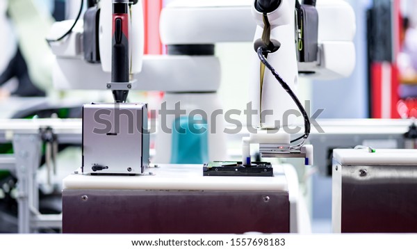 Computer Hard Drive Assembly By Automatic Stock Photo 1557698183 ...