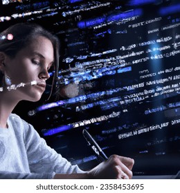 「Computer Hologram Script Woman Programming Software」のAI生成画像、2358453977 | Shutterstock