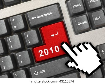 Computer Keyboard 2010 Key Cursor Holiday Stock Photo 43113574 ...