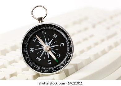 Compass On American Flag Map Area Stock Photo (Edit Now) 699057532