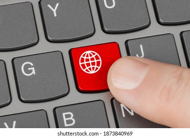 Computer Keyboard With Globe Key PPT template 69 | CrystalGraphics