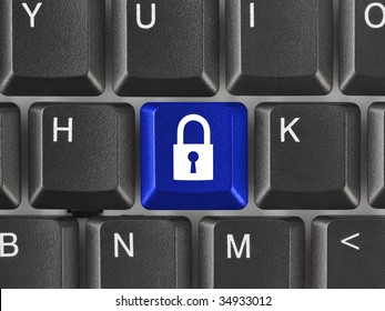 Computer Keyboard Security Key Technology Concept Stock Photo 67042585 ...