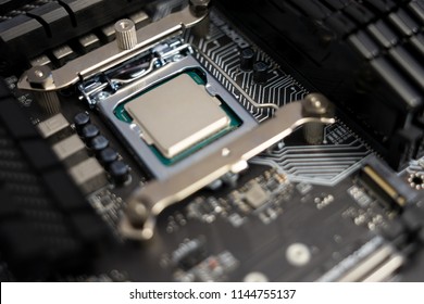Computer Mainboard Black Cpu Without Cpu Stock Photo 1144755137 ...