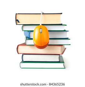Free Stock Photo of Stack of Books With Computer Mouse | Download Free ...