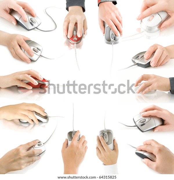Computer Mouses Hand Collection Isolated On Stock Photo 64315825 ...