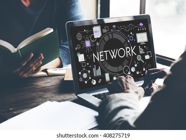 Computer Network System Connection Communication Concept Stock Photo ...
